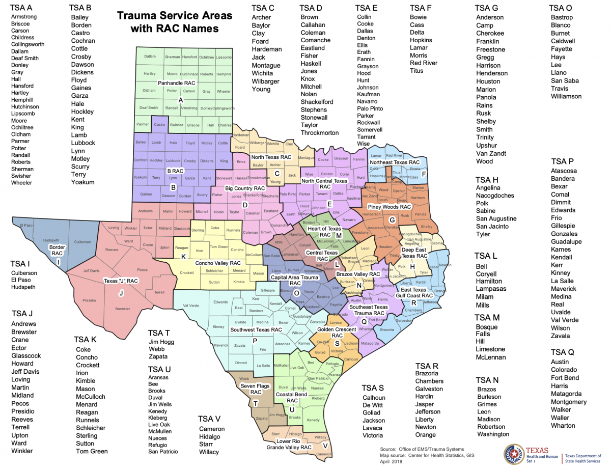 TSA Map – Texas EMTF